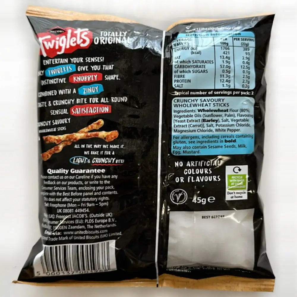Jacobs Twiglets Original - 45g: Iconic Savory Snacks for On-the-Go ...