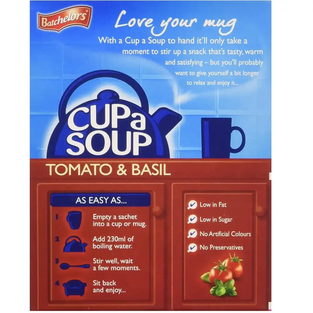 Batchelors Cup a Soup Tomato and Basil Soup 4's - Soup for Quick Meals ...