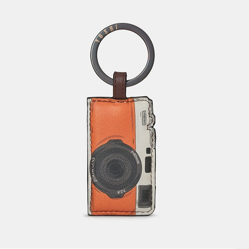 Yoshi Travel Bookworm Brown Leather Camera Keyring | Keyrings | Best of ...