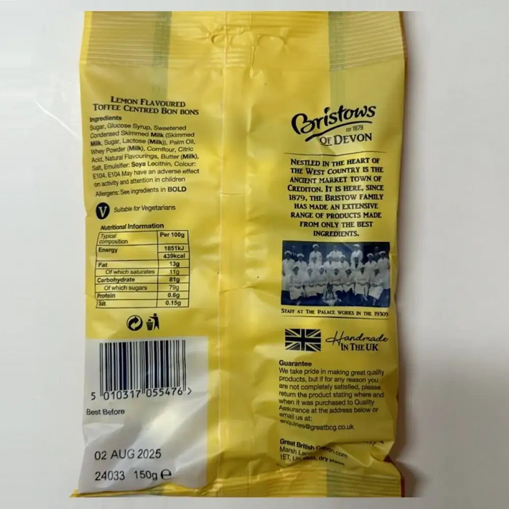 Bristows Traditional Lemon Bon Bons - Tangy and Sweet Lemon-Flavored ...