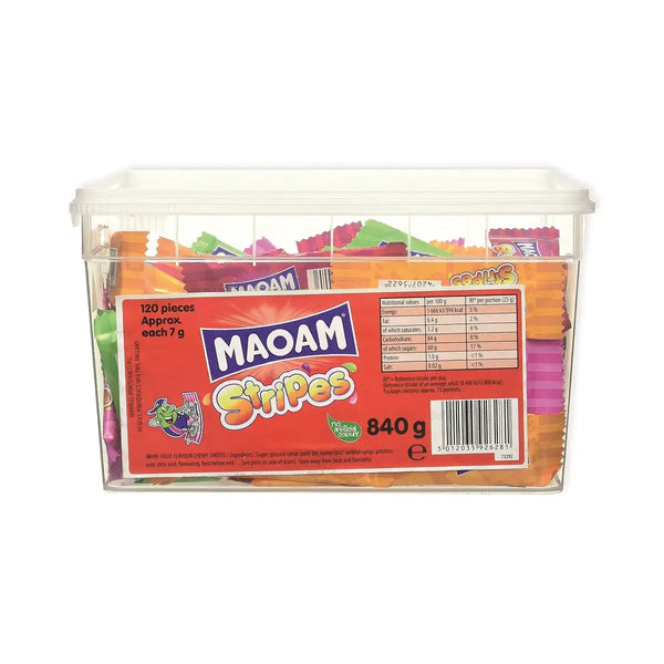 Haribo Maoam Stripes - Bulk Drum - Tangy Fun! | Haribo – British Food ...