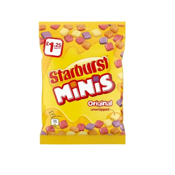Starburst Minis Original Sweets Treat Bag 125g– British Food Supplies