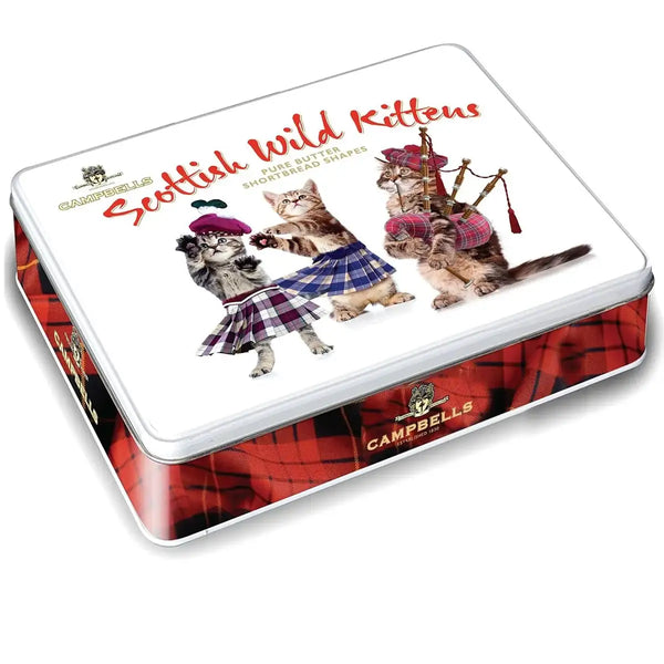Campbells Shortbread Dancing Cat Tin 300g at British Food Supplies