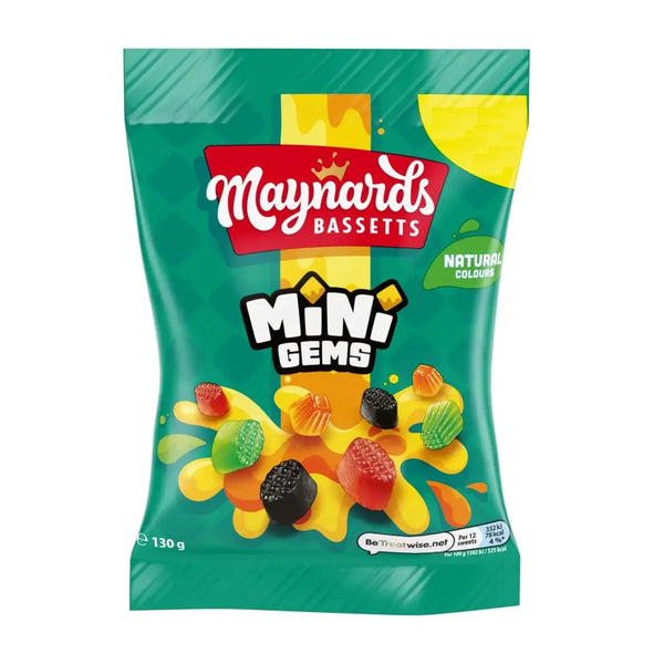 Mini Gems Sweets Bag 130g – Fruity Chewy Treats | Maynards Bassetts ...