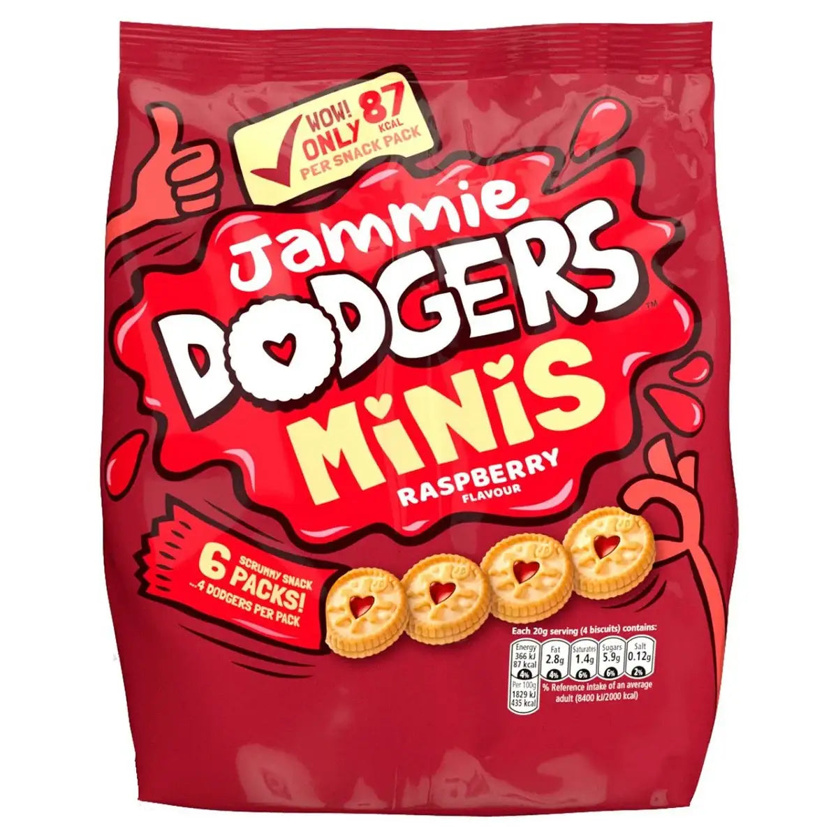 Jammie Dodgers Minis Raspberry Flavour 6PK 120g– British Food Supplies