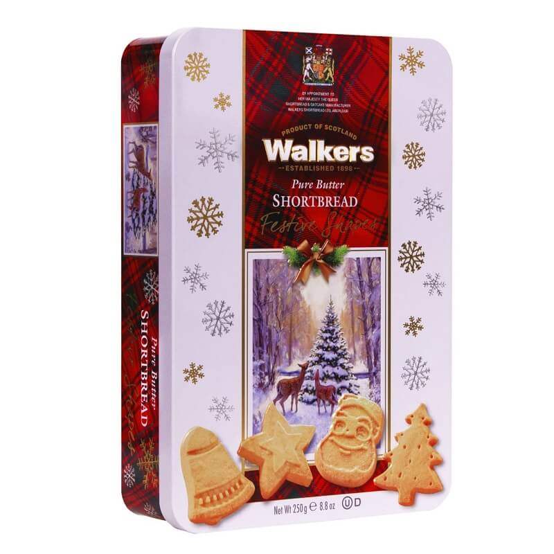 Walkers Shortbread Festive Shapes Tin 8.8oz– British Food Supplies
